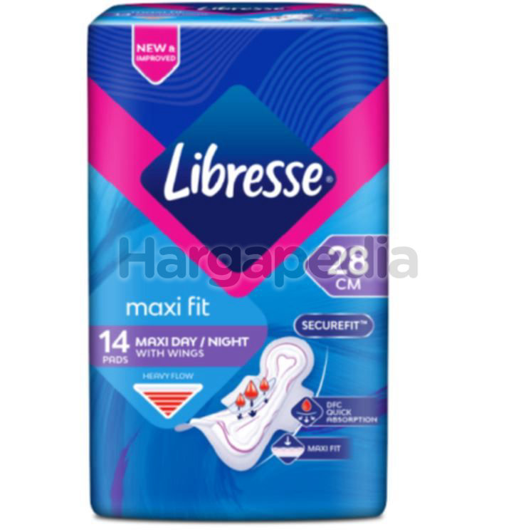 LIBRESSE Maxi Fit Maxi Day/ Night Wing 28cm 14s