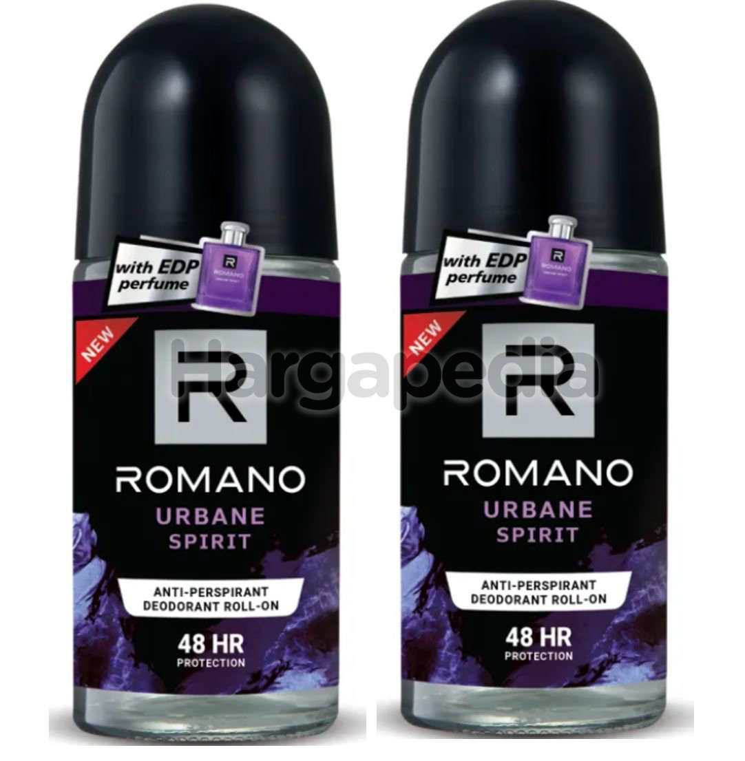ROMANO Men Deodorant Roll On Urbane Spirit 2x50ml