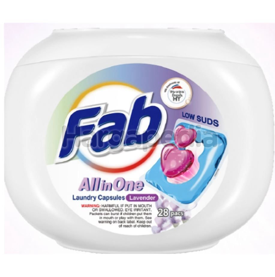 FAB All In One Low Suds Lavender Laundry Capsules 28x10ml